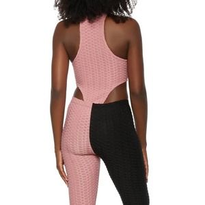 Rainbow | Tops | Rainbow Rose Pink Waffle High Cut Honeycomb Knit ...